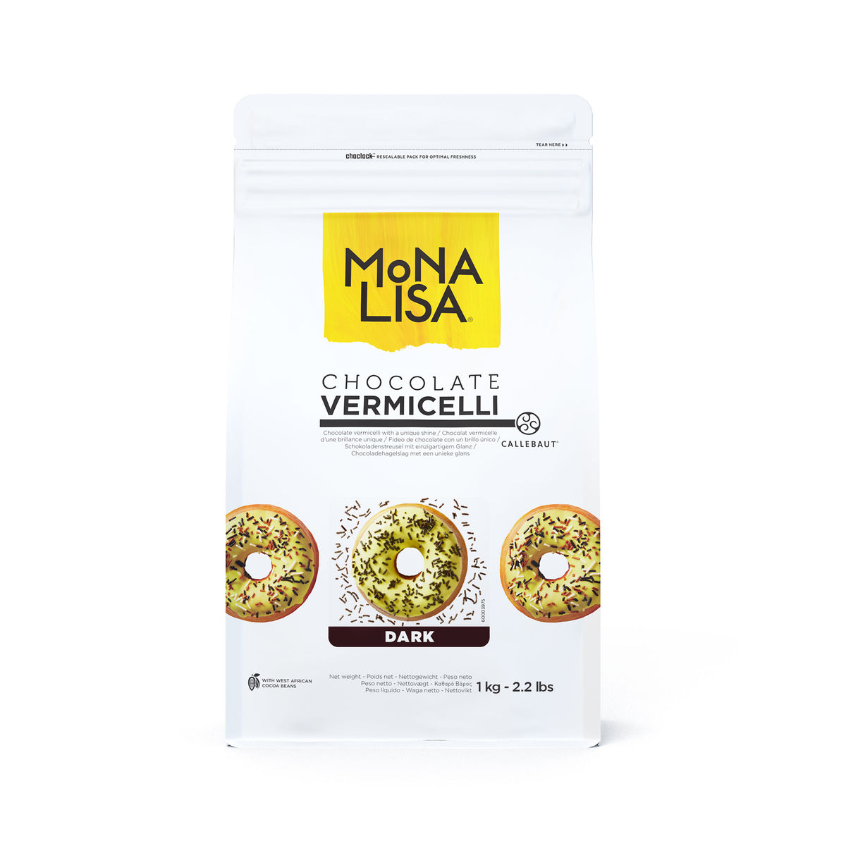 MONA LISA Dark Chocolate Vermicelli Sprinkles, Belgian Chocolate Crunch ...